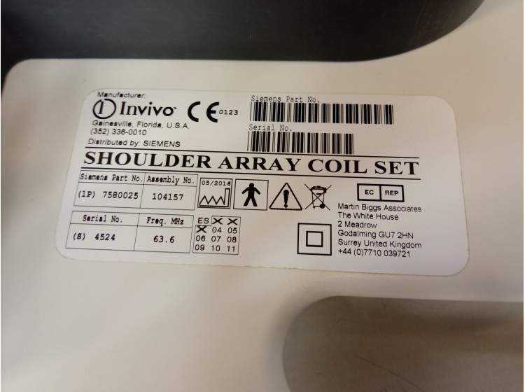 Siemens Shoulder Array Coil Set PN 7580025 for Siemens MRI