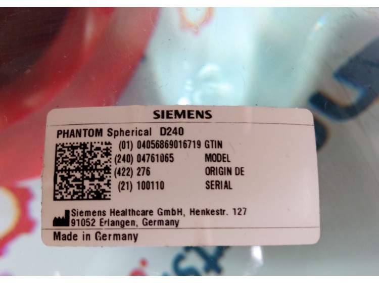 Siemens Phantom Spherical D240 PN 4761065 for Siemens MRI