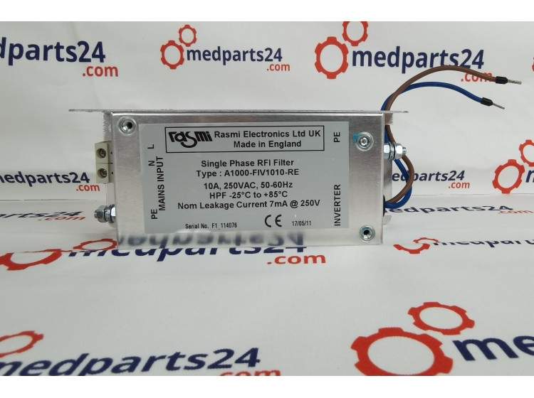 Rasmi Electronics Single Phase RFI Filter PN A1000-FIV1010-RE for X-Ray